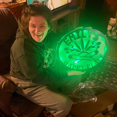 Personalized Cannabis Neon Sign, 420 Weed Sign, Grow Room Custom Sign ...