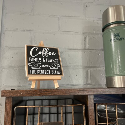 Coffee Bar Ceramic Tile Sign With Easel, Rise and Shine It's Coffee ...