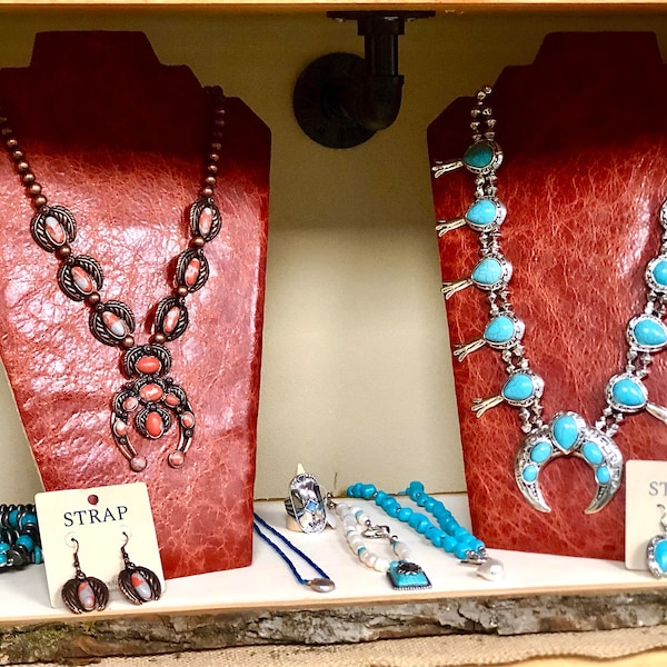 Cowhide Necklace Display: Ranch Style Jewelry Organizer, Western Decor ...