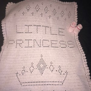 Crochet Blanket Pattern Little Princess Filet Blanket PDF, Uk and Us ...
