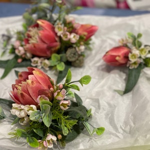 Wedding Cake Topper Anthurium Pink Orchid 4 Piece Tropical Cake Flowers ...