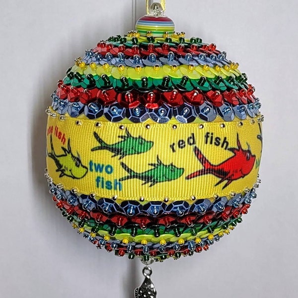 RED and BLUE FISH 1” Grosgrain Ribbon! Choose 3 or 5 Yards, Beloved ...