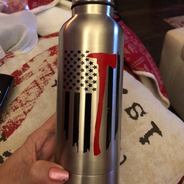 Firemans Axe, Thin Red Line, American Flag, Vinyl Car Decal, Support ...