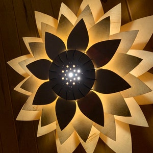 Wood Flower Ceiling Light DAISY Pendant Light Fixture Wood - Etsy