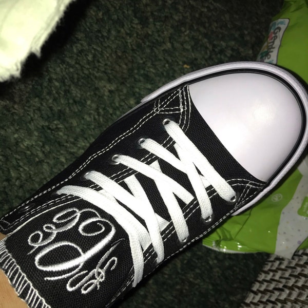Monogram Canvas Sneaker Shoes, Personalized Womens Shoes, Ladies Canvas ...