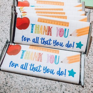 Teacher Appreciation Candy Wrap Instant Download PTA PTO - Etsy UK