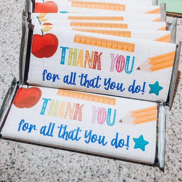 Teacher Appreciation Candy Wrap, Instant Download, PTA PTO Chocolate ...
