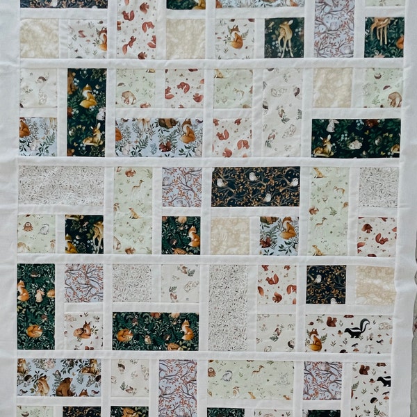 Burrows Forest Animal Fabric / Woodland Fabric / Deer Fabric / Bear ...