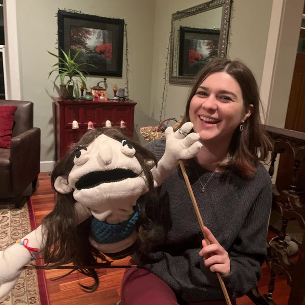 Handmade Ventriloquist Dummy Furry Rabbit Monster Professional Hand ...