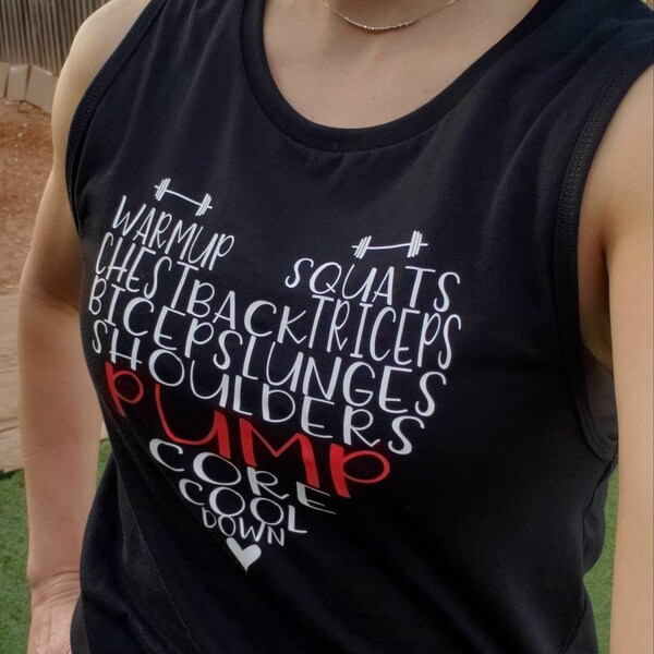 PUMP LOVE SHIRT / Pump Class Shirt / Womens Racerback Tank or Muscle ...
