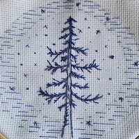 MOONLIGHT PINE - Pdf Embroidery Pattern, Embroidery Hoop Art, Hand Embroidery, Blue Moon, Full ...