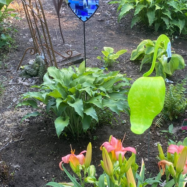 Multi-colored Shapes-garden Stake, Fused Glass - Etsy