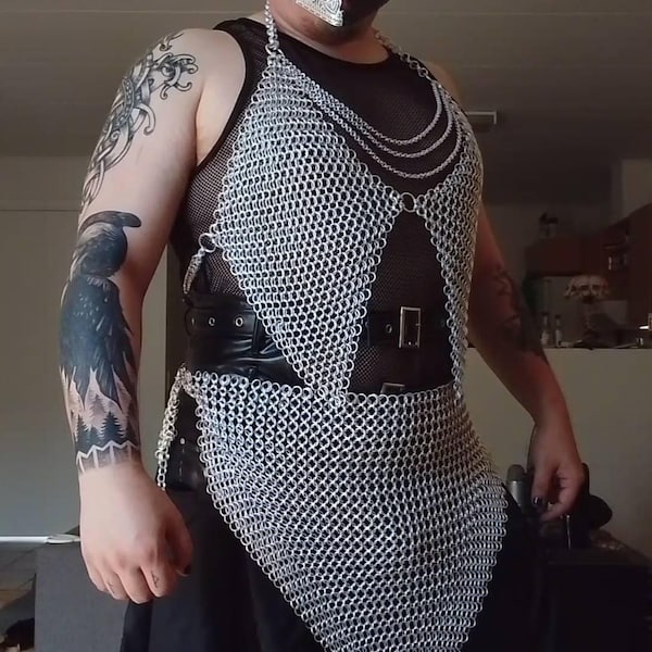 Chainmaille Front and Sides Design Skirt/belt, Chainmail Waist Belt ...