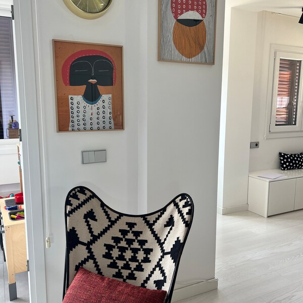 African Woman Art Print Decor, Colorful African Modern Bohemian Artwork ...