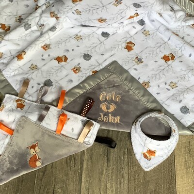 Shannon Cuddle KIT 28x37 Bambino Kit Sleepytime Blue Gray Sheep Minky ...