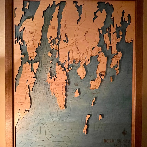 Custom Coastal 3D Wood Map, Custom Beach House Map, Choose Your Custom ...