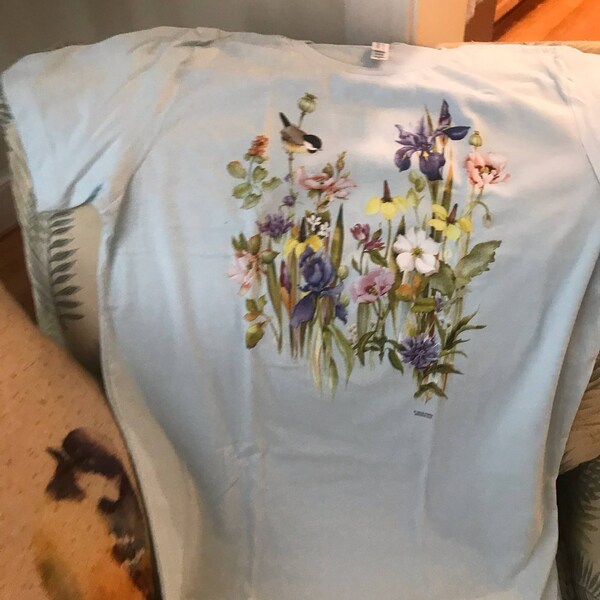 Floral Spring T-shirt, Spring Birds and Flowers Tee, Spring Has Sprung ...