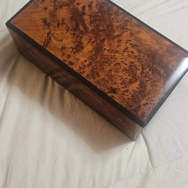 Jewelry Box Wood Burl , Handmade Small Jewelry Box 8x5in ,decorative ...