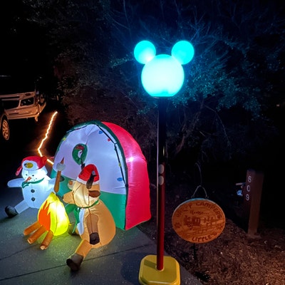 Short Post Mickey Lamp With Multi-color LED Lights Short Pole - Etsy