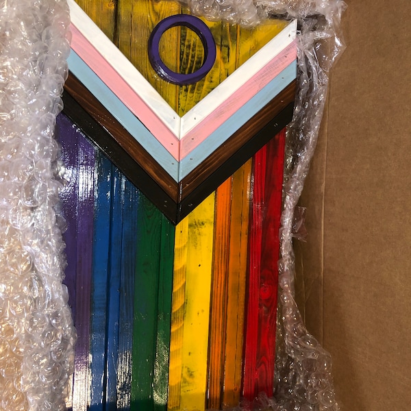 3D Wooden All Inclusive Pride Flag Progress Pride Flag Intersex ...