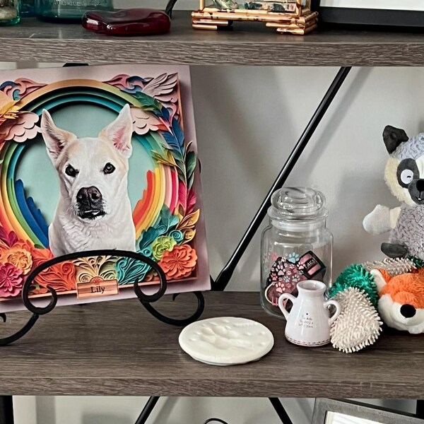 Bulldog Portrait in Natural Colors, Papercut Imitation Dog Lover Wall ...