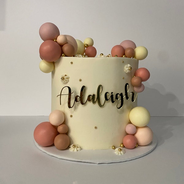 Cursive - Acrylic Custom Cake Name Tags, Cake Charms, Place Cards for ...