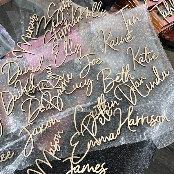 Personalised Place Names | Wooden Place Names | Unique Wedding Favours ...