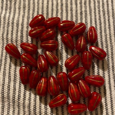 5x7mm Garnet Red Tiny Teardrop 25pcs Czech Glass Drops Beads Dark Red ...
