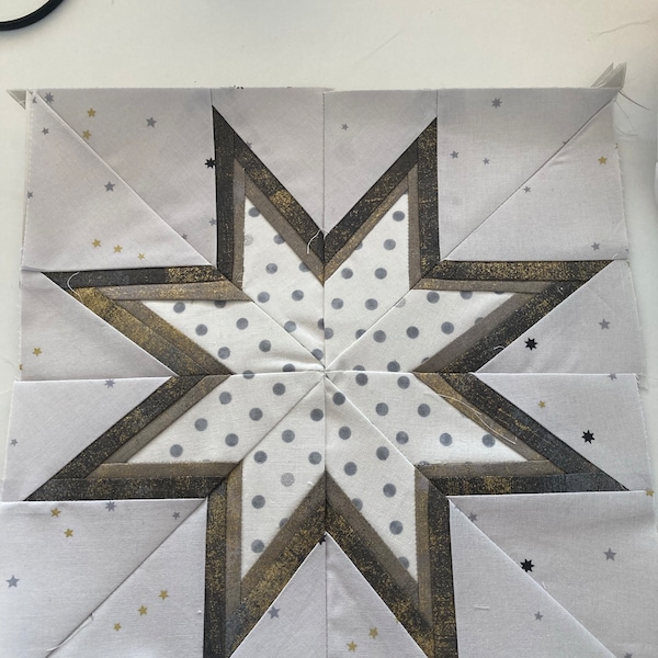 Six-pointed Star Foundation Paper Piecing Pattern, FPP, Quilt Block ...