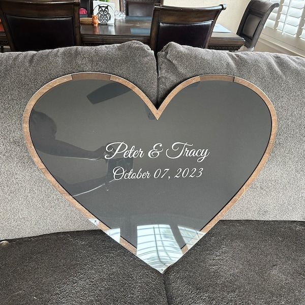 Elegant Round Wedding Guest Book Frame With Photo Opening - Perfect ...