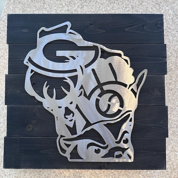 Sturgeon Fish Wood and Metal Sign / Fishing / Outdoors / Lake / Boating ...