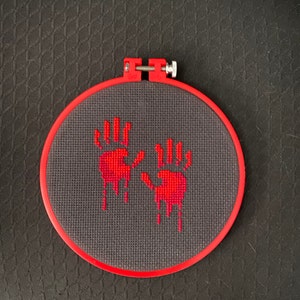 Bloody Handprints ~ Cross Stitch Pattern - Horror, Gothic, True Crime ...