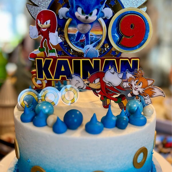 Sonic Cake Topper. Sonic Hedgehog Cake Topper. Sonic Shaker Cake Topper ...