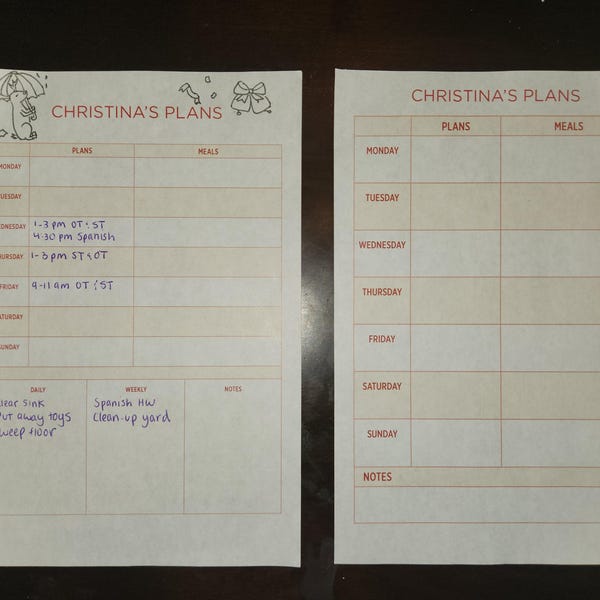 Custom Meal Planner Template Calendar Weekly Meal Plan Printable Meal ...