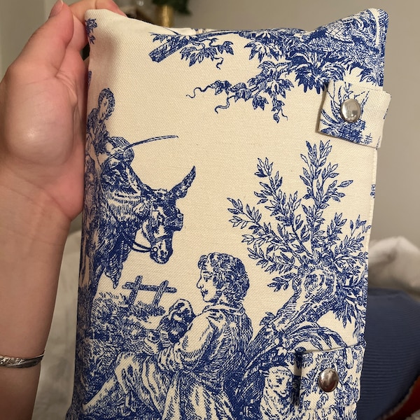 Toile De Jouy Fabric,book Sleeve, Book Bag, Book Purse, Book Protector ...