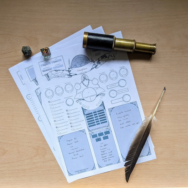 RESERVATION for Character Sheet Commission | Dnd Character Design ...