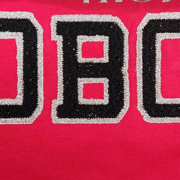 Faux Chenille Glitter HTV Font Athletic Sport Varsity Glitter Vinyl ...