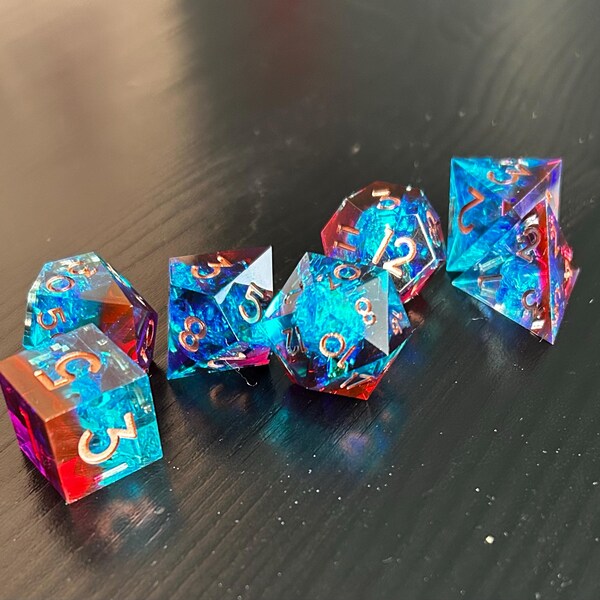 Metal Dice / Ice Storm / Dnd Dice Metal / Blue Luminance - Etsy