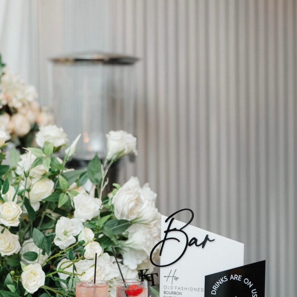 His and Hers Personalized Bar Sign, Wedding Bar Sign, Reception Bar ...