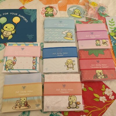 Holiday Sticky Notes Kawaii Sticky Notes Turtle Notepad - Etsy