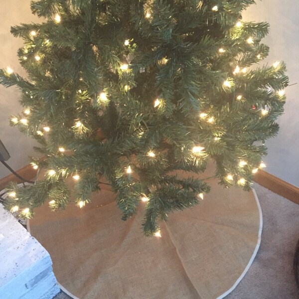 Christmas Burlap Tree Skirt Rustic Christmas Tree Skirt Christmas Decor ...