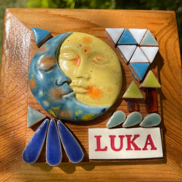 Stunning Sun/moon Ceramic Tile - Etsy