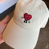 Embroidered Sad Heart Cap - Etsy