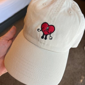 Embroidered Sad Heart Cap - Etsy