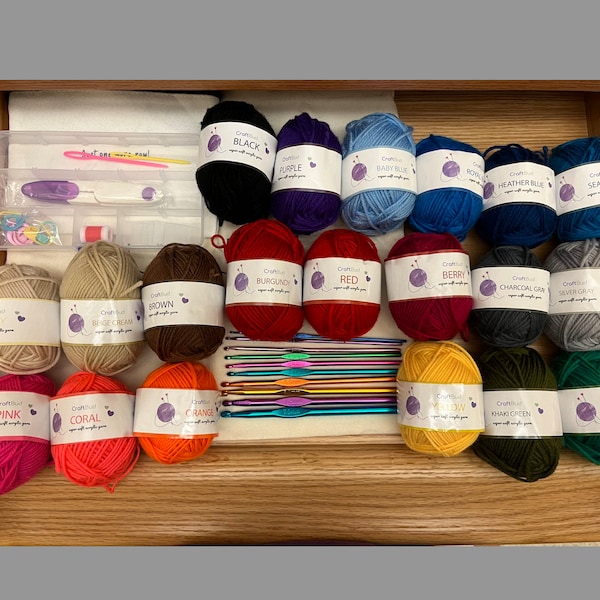 DIY Mini Crochet Kit -beginner's Crochet Kit for All Ages - Includes ...