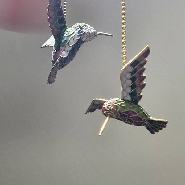 Value Arts Handmade Cloisonne 3 Pieces Value Pack Green Hummingbird ...