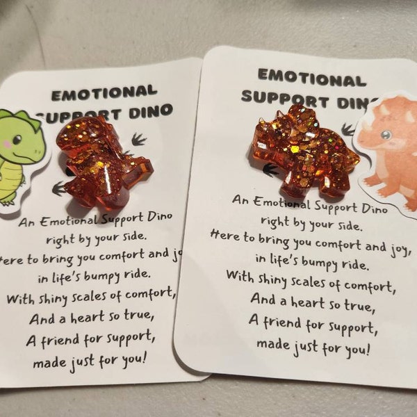 Emotional Support Dino, Pocket Hug Dinosaur, Worry Fidget Charm ...