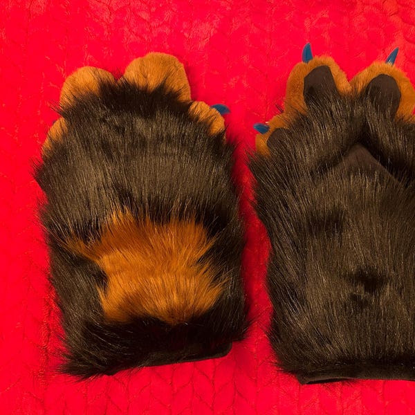 Furry Paws With Star Pattern and Colorful Style | Fluffy Fursuit ...