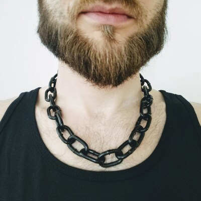 ALL BLACK HEAVY Duty Mid Neck Chain, Hardware, High Polished, Diy ...