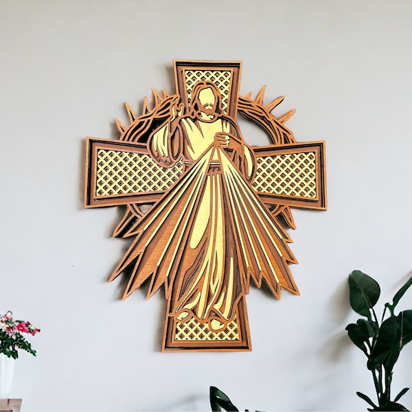 Divine Mercy Multilayer SVG/ Divine Mercy Cut File/ 3D Layer/ Plywood ...